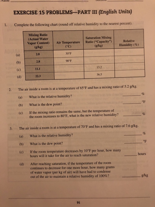 Solved EXERCISE 15 PROBLEMS-PART I (S.I. Units) 1. Complete | Chegg.com