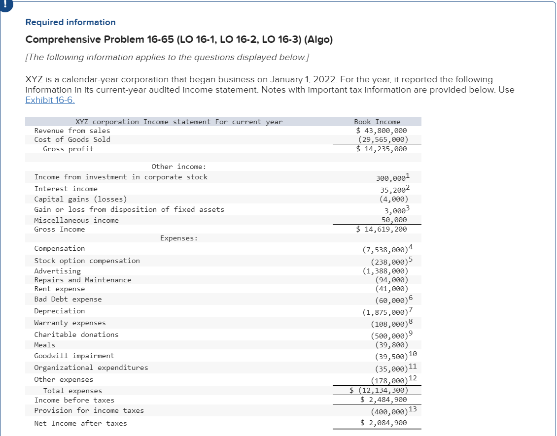 Solved Comprehensive Problem 16-65 Part a (Algo) a. Compute | Chegg.com