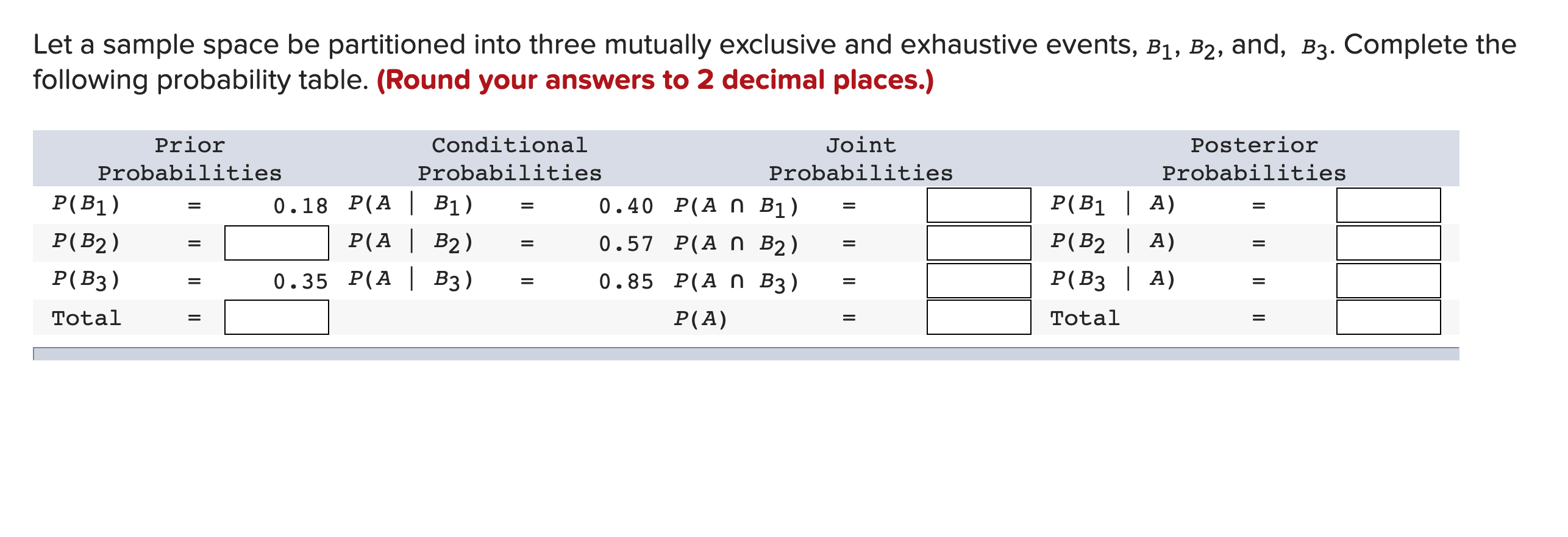 Solved Let a sample space be partitioned into three mutually | Chegg.com