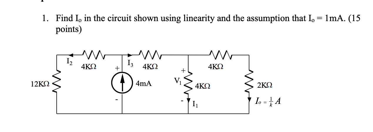 Solved 1. Find I in the circuit shown using linearity and | Chegg.com