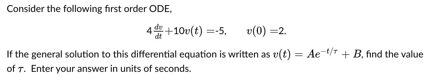 Solved Consider the following first order ODE, | Chegg.com