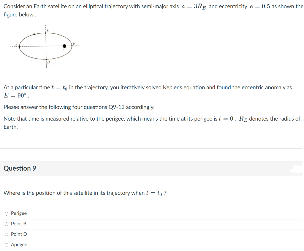 Solved Consider an Earth satellite on an elliptical | Chegg.com