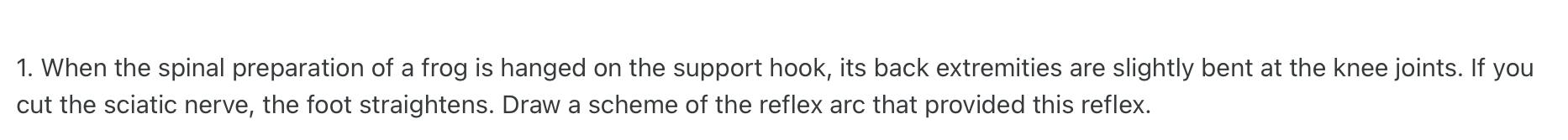 1. When the spinal preparation of a frog is hanged on | Chegg.com