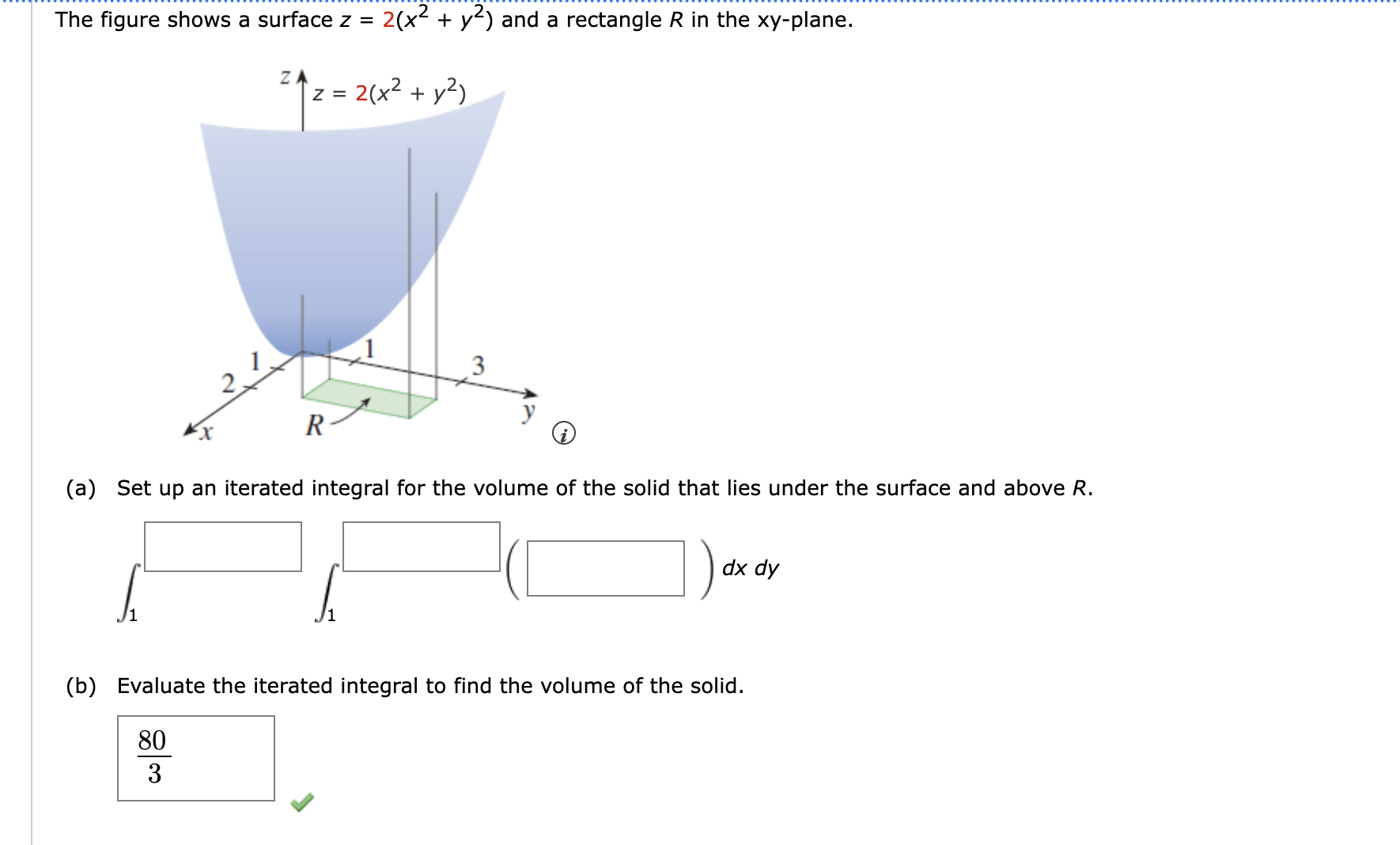Solved The figure shows a surface z=2(x2+y2) ﻿and a | Chegg.com
