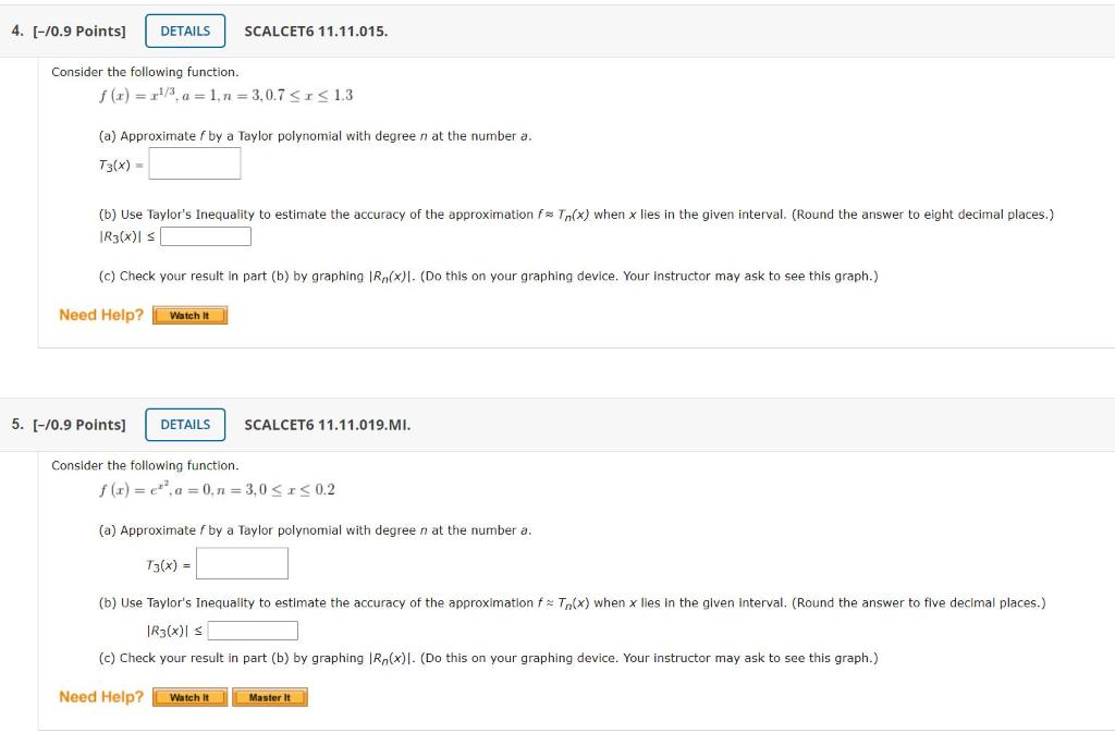 Solved 1. [0/0.9 Points] DETAILS PREVIOUS ANSWERS SCALCET6 | Chegg.com