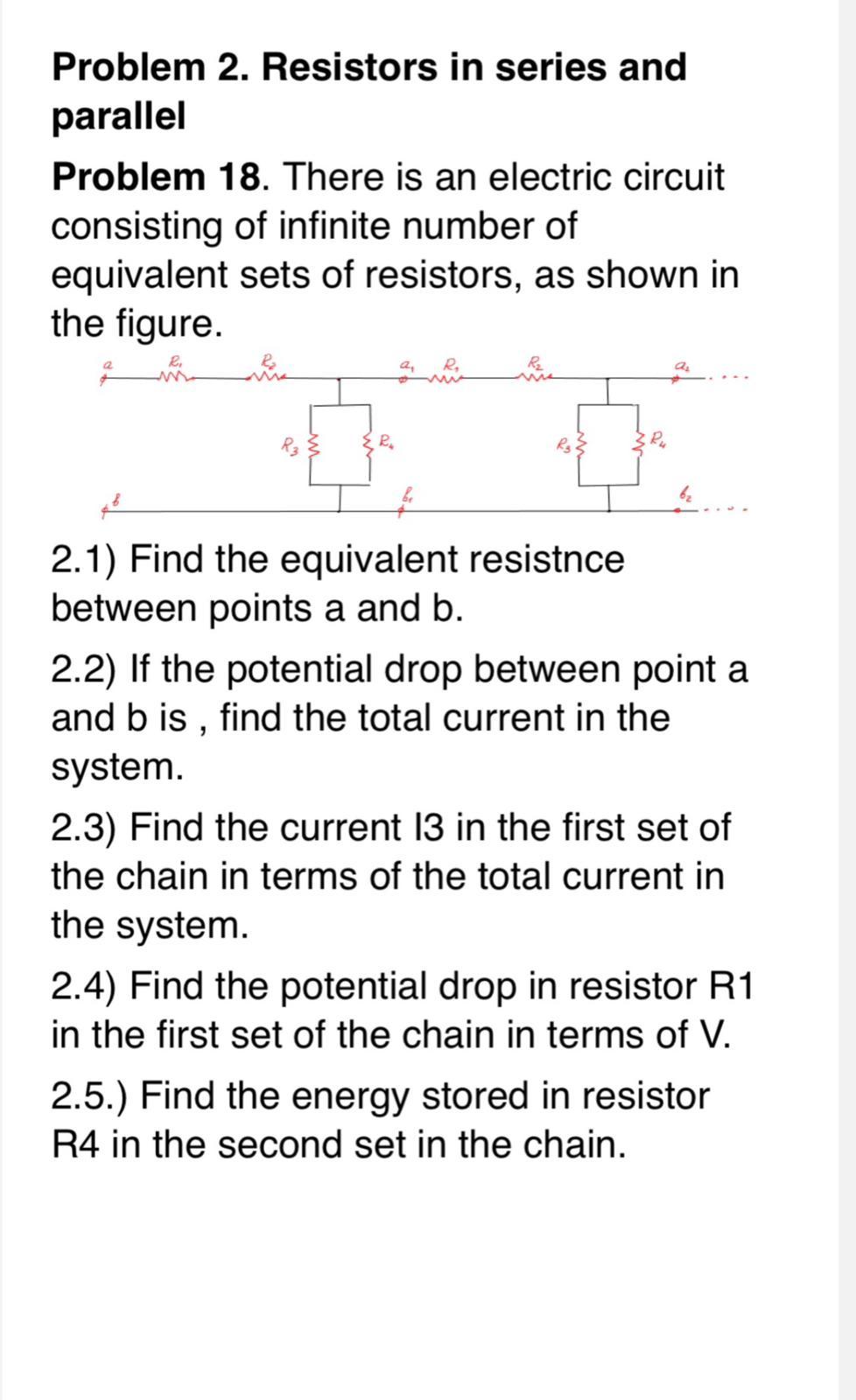 Solved Problem 18. There is an electric circuit consisting | Chegg.com