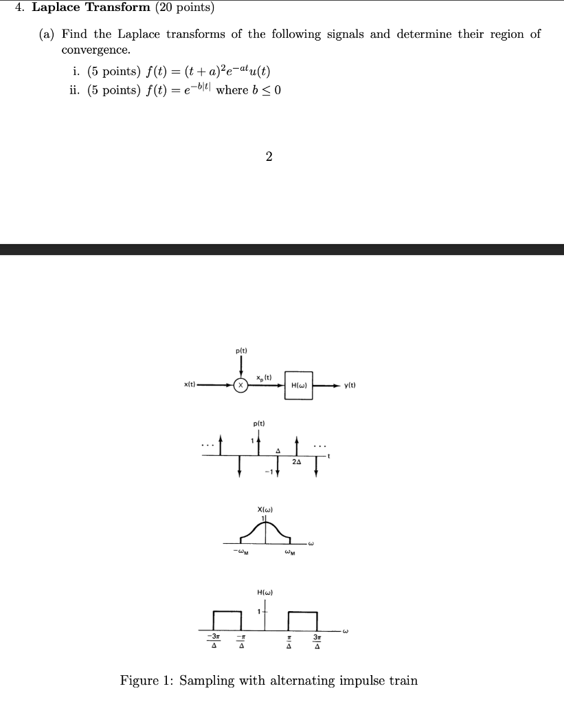 Solved 4. Laplace Transform (20 points) (a) Find the Laplace | Chegg.com