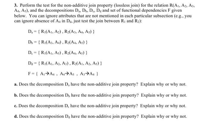 Solved 3. Perform the test for the non-additive join | Chegg.com
