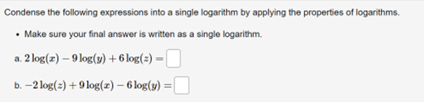 Solved Condense the following expressions into a single | Chegg.com