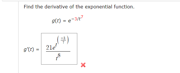 Solved Find the derivative of the exponential function. | Chegg.com