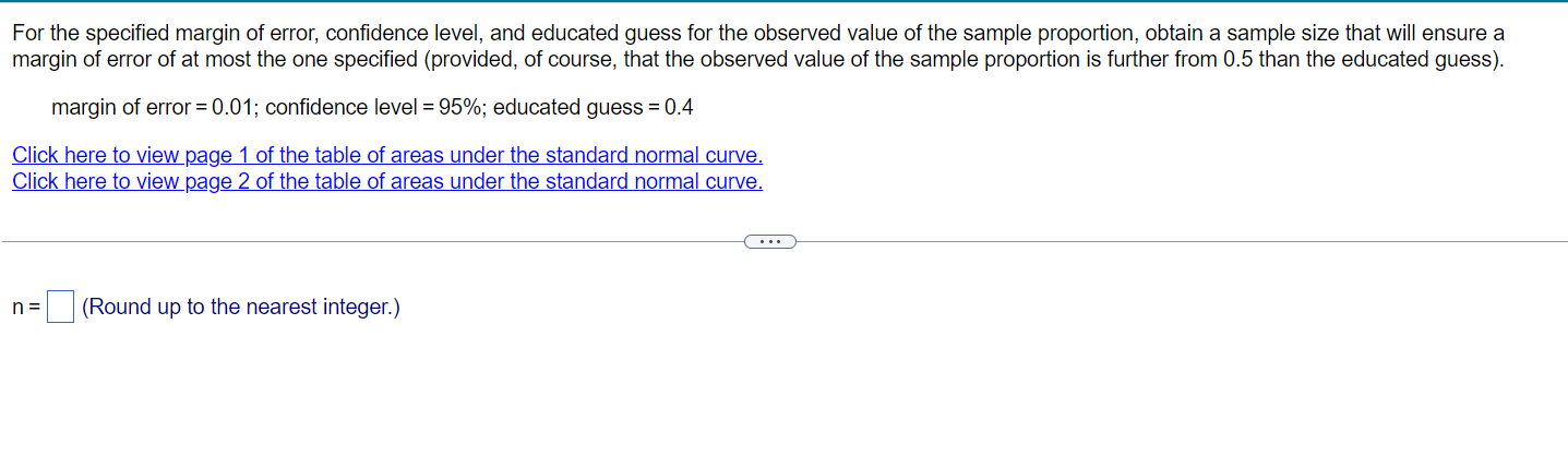 Solved For the specified margin of error, confidence level, | Chegg.com
