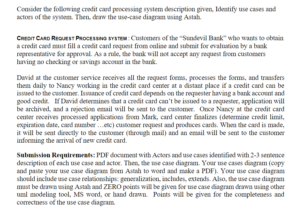 Solved Consider the following credit card processing system | Chegg.com