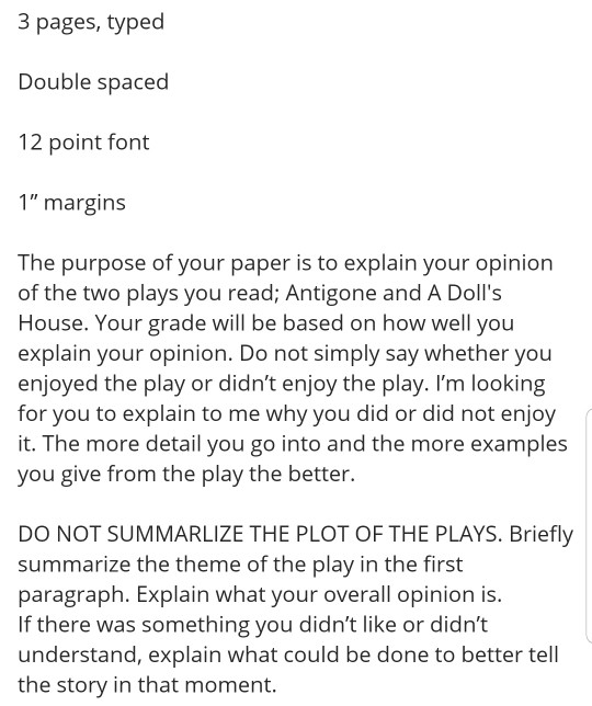 Solved 3 Pages Typed Double Spaced 12 Point Font 1 Margins Chegg