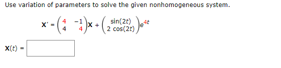 Solved Use variation of parameters to solve the given | Chegg.com