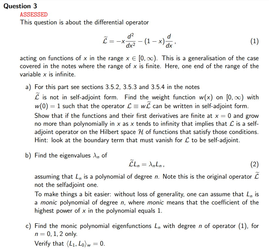 Solved ASSESSED This question is about the differential | Chegg.com