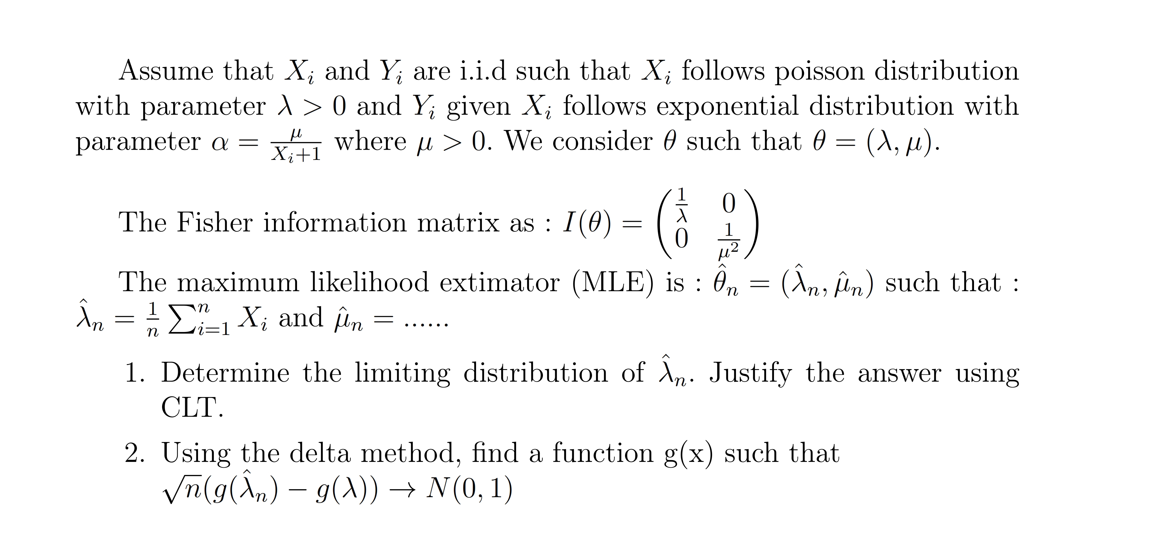 Assume that Xi and Yi are i.i.d such that Xi follows | Chegg.com