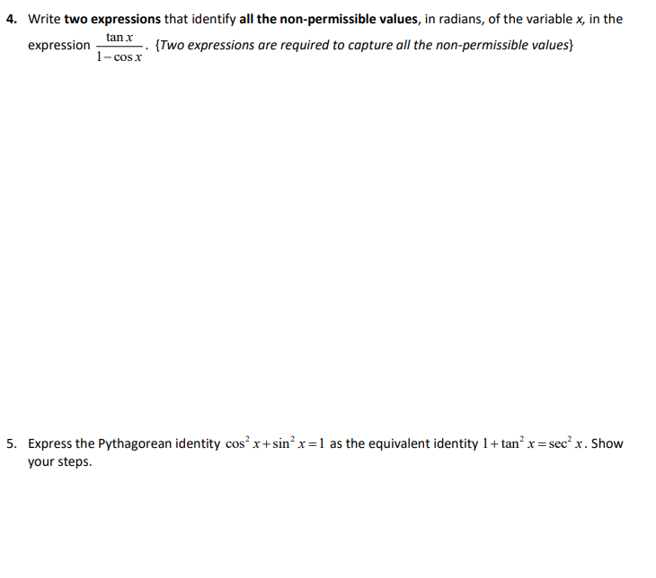 Solved 7. Write two expressions that identify all the | Chegg.com