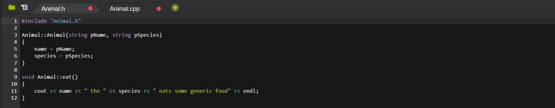 Solved Download these files (Animal.h Animal.cpp Ilger.h | Chegg.com