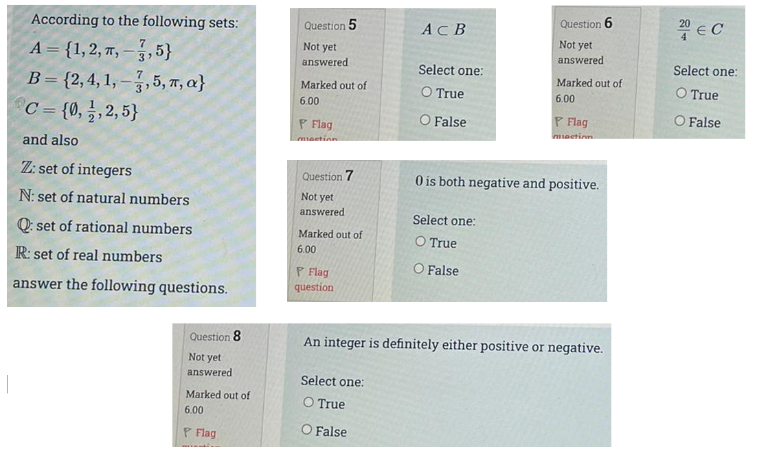 Solved According to the following sets: | Chegg.com