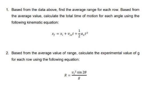 Solved To calculate the experimental value of gravitational | Chegg.com