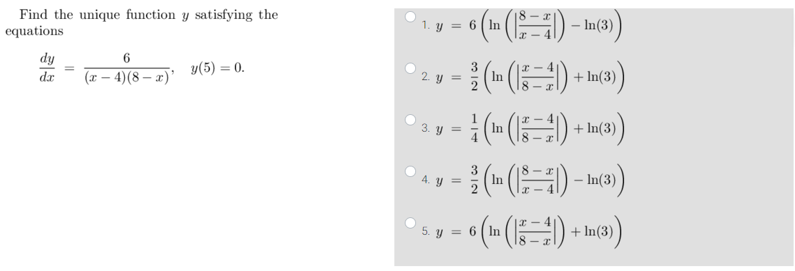 Solved Find the unique function y satisfying the equations | Chegg.com