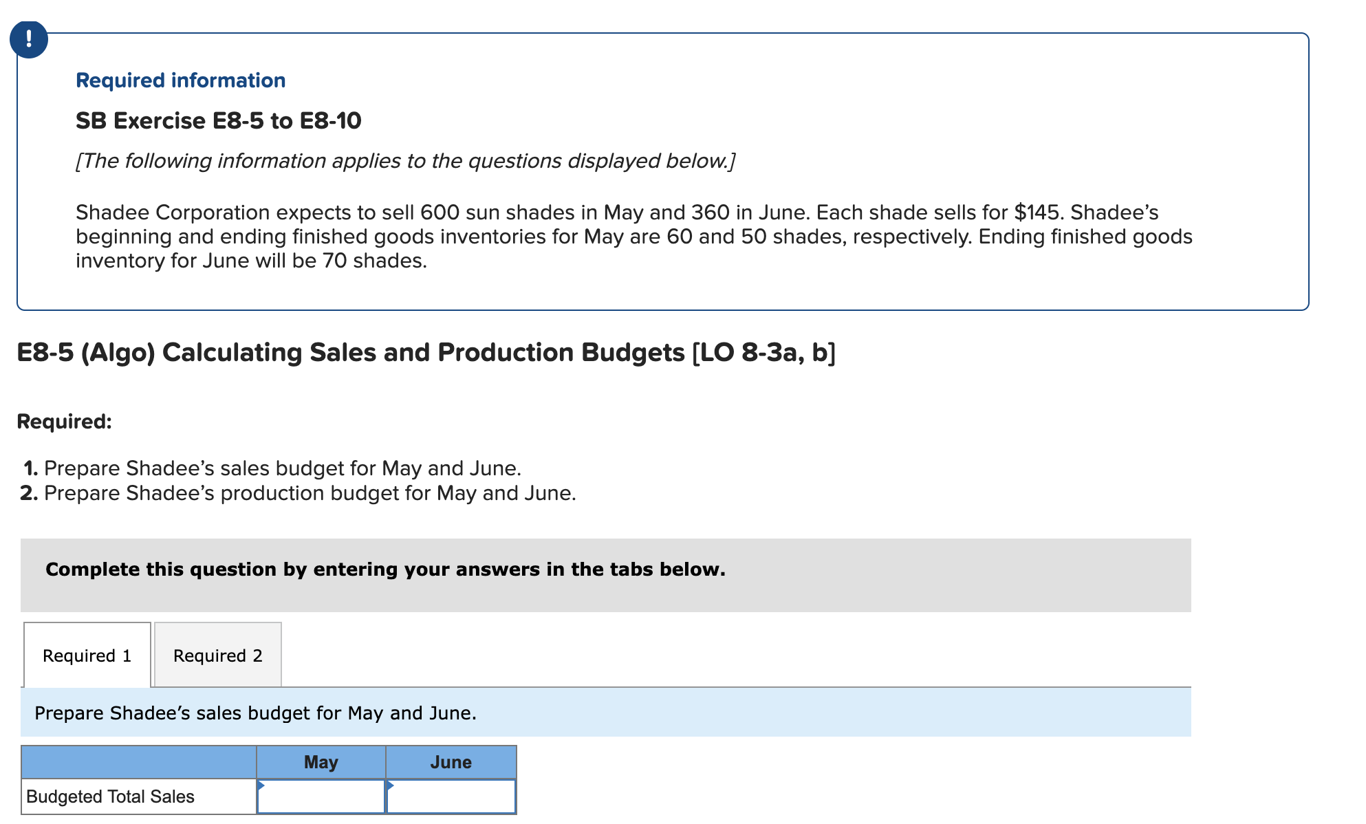 Solved Required information SB Exercise E8-5 to E8-10 [The | Chegg.com