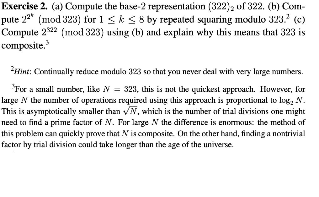 Solved Exercise 2. (a) Compute the base-2 representation | Chegg.com