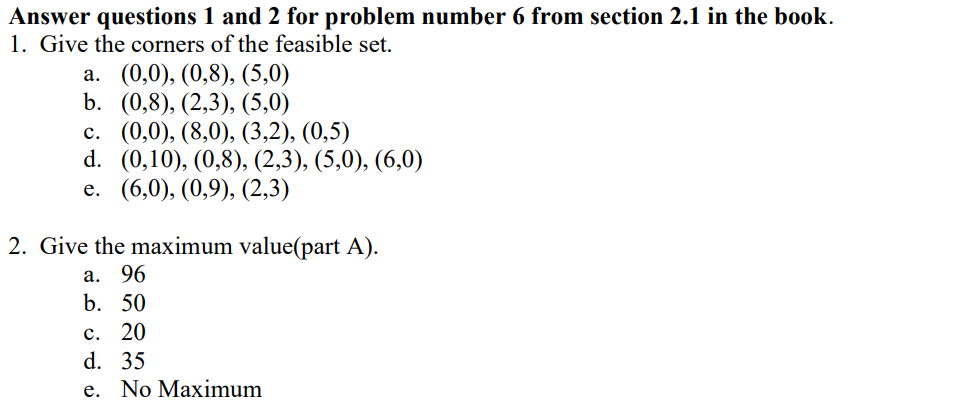 Solved Answer questions 1 and 2 for problem number 6 from | Chegg.com