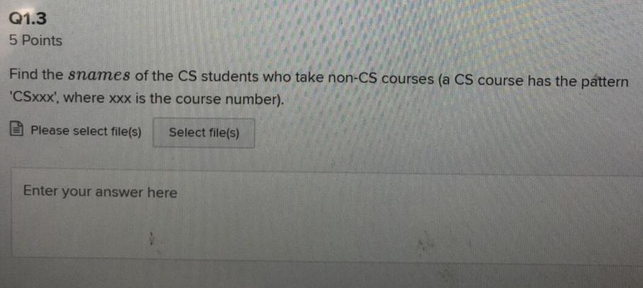 Solved Q1 Problem 1 20 Points Consider the following schema: | Chegg.com