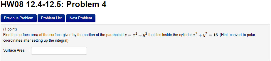 Solved HW08 12.4-12.5: Problem 4 Previous Problem Problem | Chegg.com