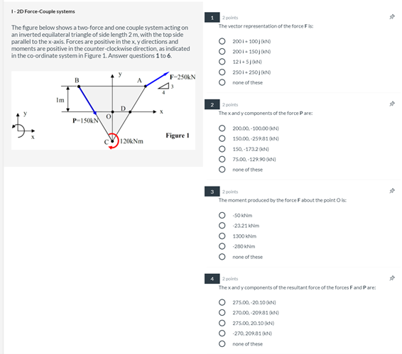 Solved 1 - 2 Force-Couple systems The vector representation | Chegg.com