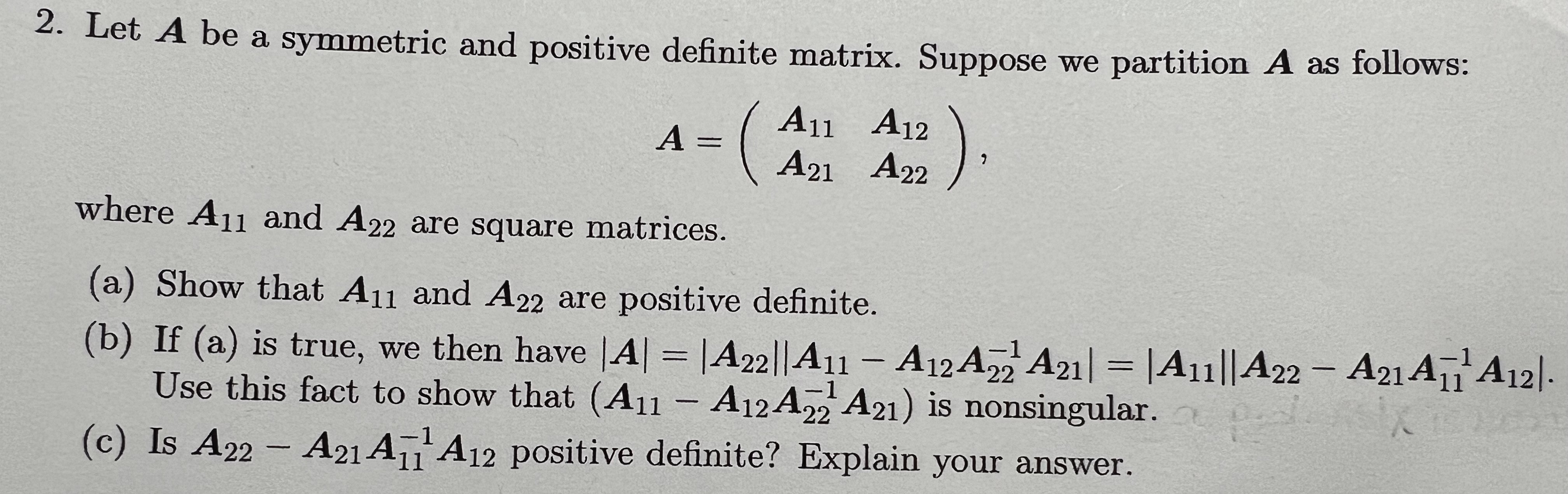 Solved Let A Be A Symmetric And Positive Definite Matrix 