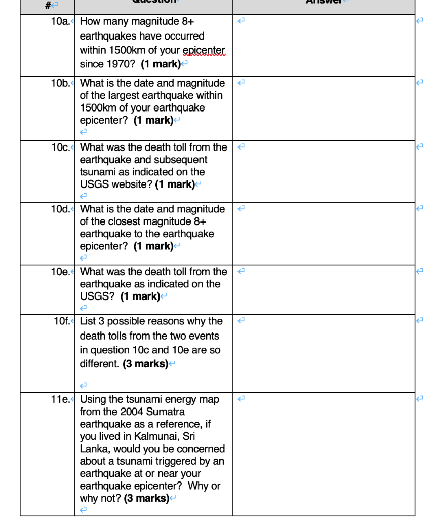Solved Answer Earthquake Geology Question Question # 7d. | Chegg.com