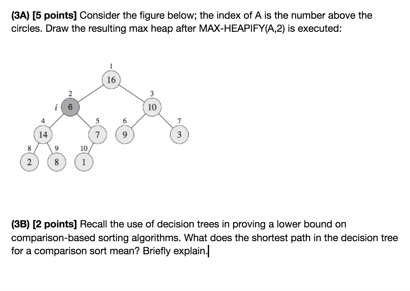 Solved (3A) [5 points] Consider the figure below; the index | Chegg.com