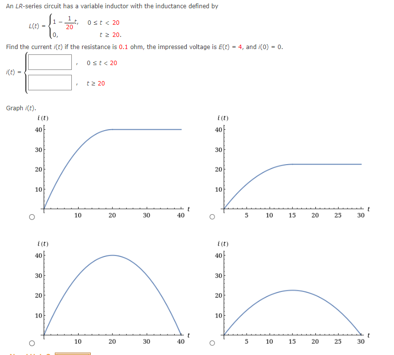 Solved An LR-series circuit has a variable inductor with the | Chegg.com