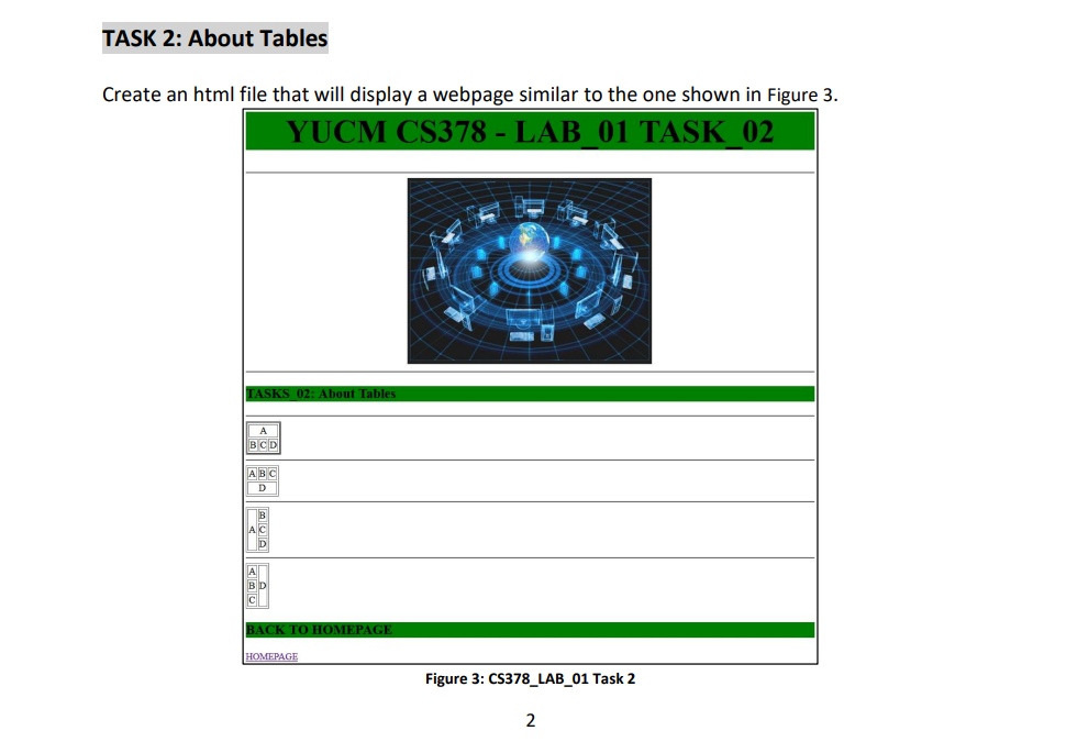 Solved TASK 2: About TablesCreate an html file that will | Chegg.com