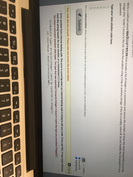 Solved Write a method named max0ccurrences that accepts a | Chegg.com