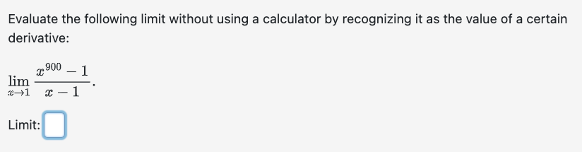 Solved Evaluate the following limit without using a | Chegg.com
