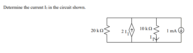 Solved Determine the current I1 ﻿in the circuit shown. | Chegg.com