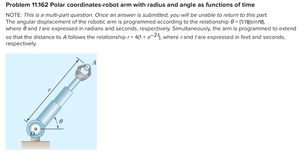 Solved Problem 11.162 Polar coordinates-robot arm with | Chegg.com
