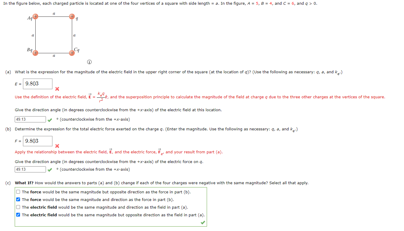 Solved In the figure below, each charged particle is located | Chegg.com