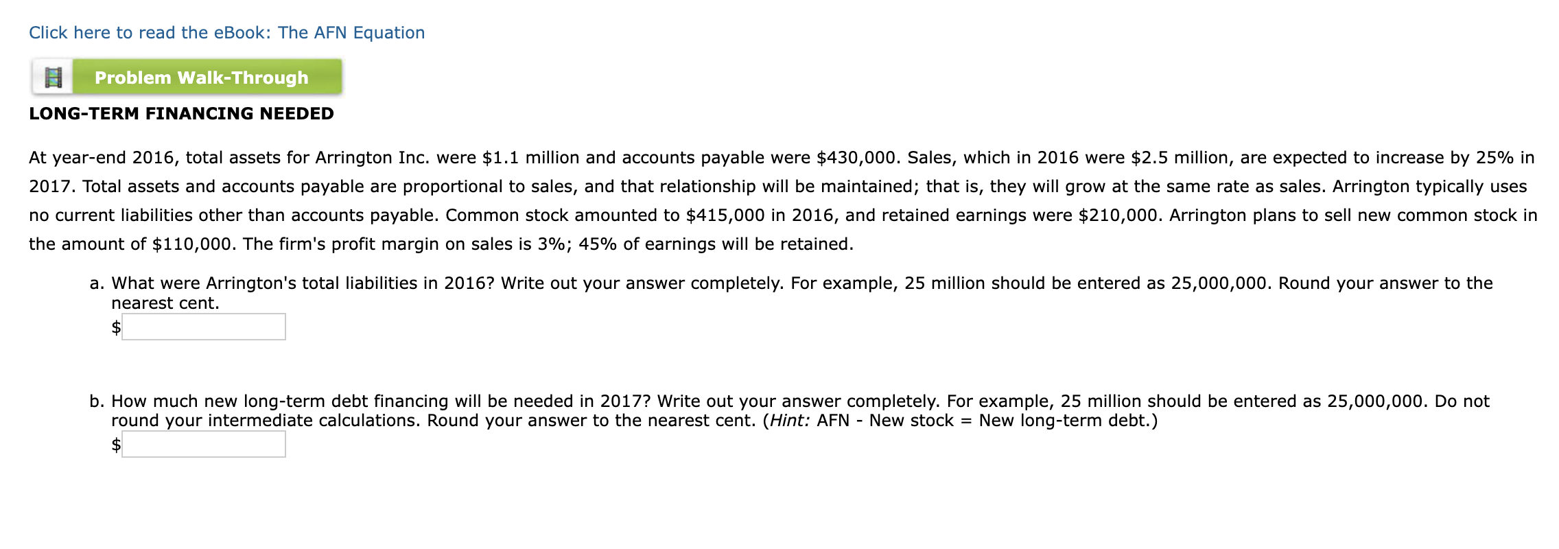 Solved Click here to read the eBook: The AFN Equation | Chegg.com