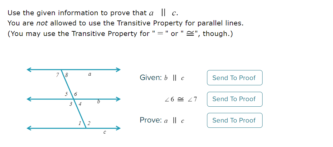 Solved Use the given information to prove that a∥c. You are | Chegg.com