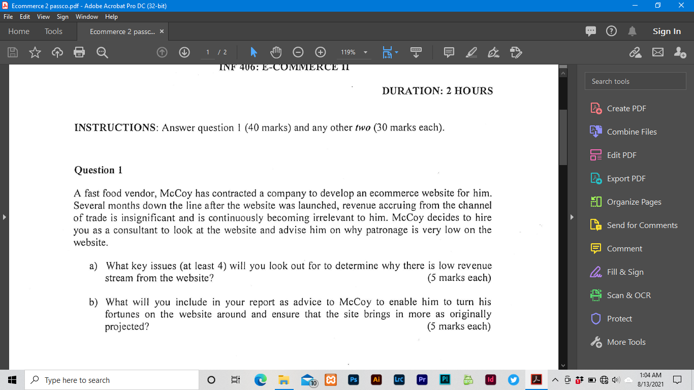 Solved Ecommerce 2 passco.pdf - Adobe Acrobat Pro DC | Chegg.com