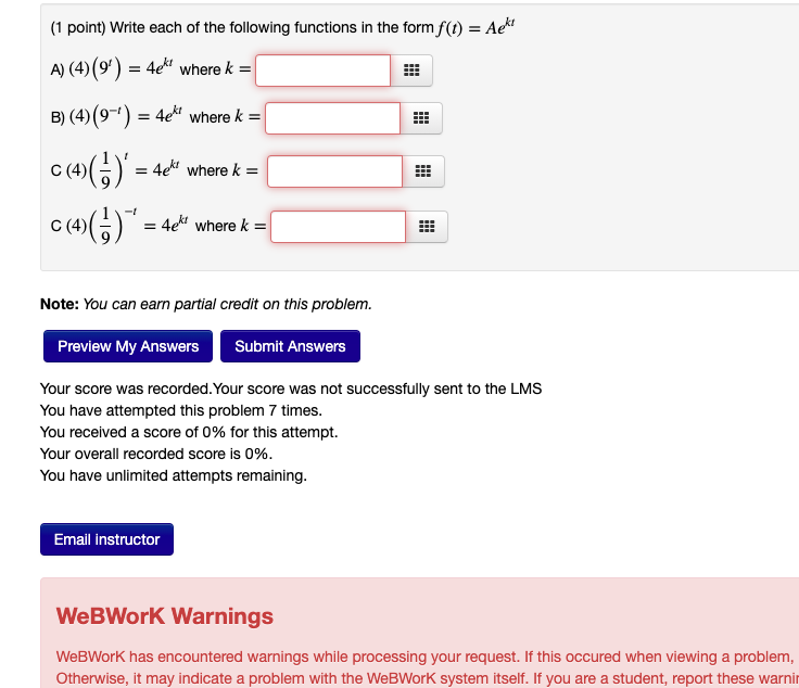 Solved (1 point) Write each of the following functions in | Chegg.com