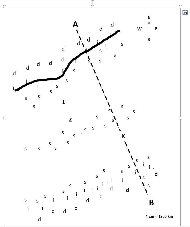 Solved 15. Examine dashed line A-B on the diagram. On | Chegg.com