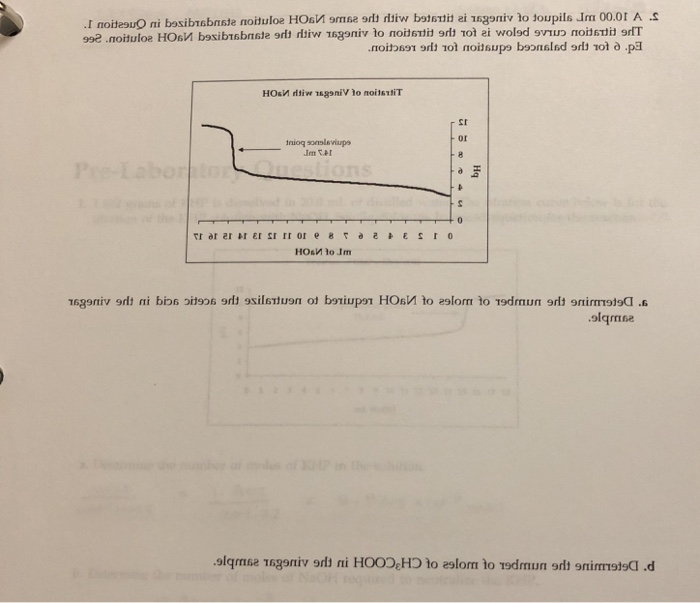 Solved Pre-Laboratory Questions 1. 1.802 grams of KHP is | Chegg.com