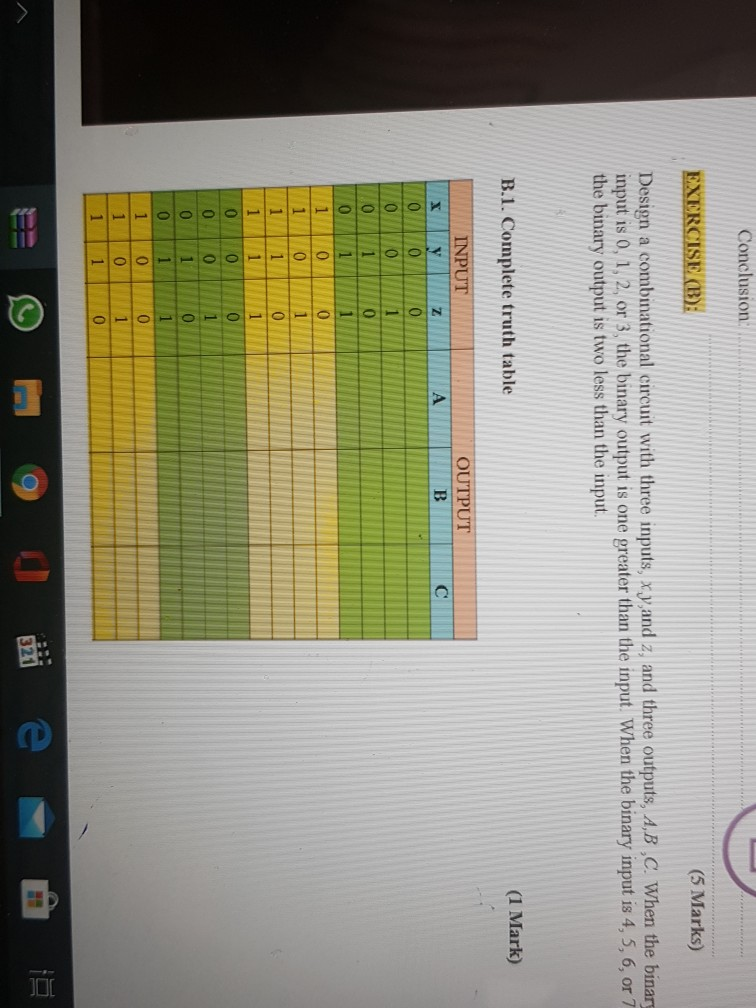 Solved Conclusion EXERCISE (B): (5 Marks) Design a | Chegg.com