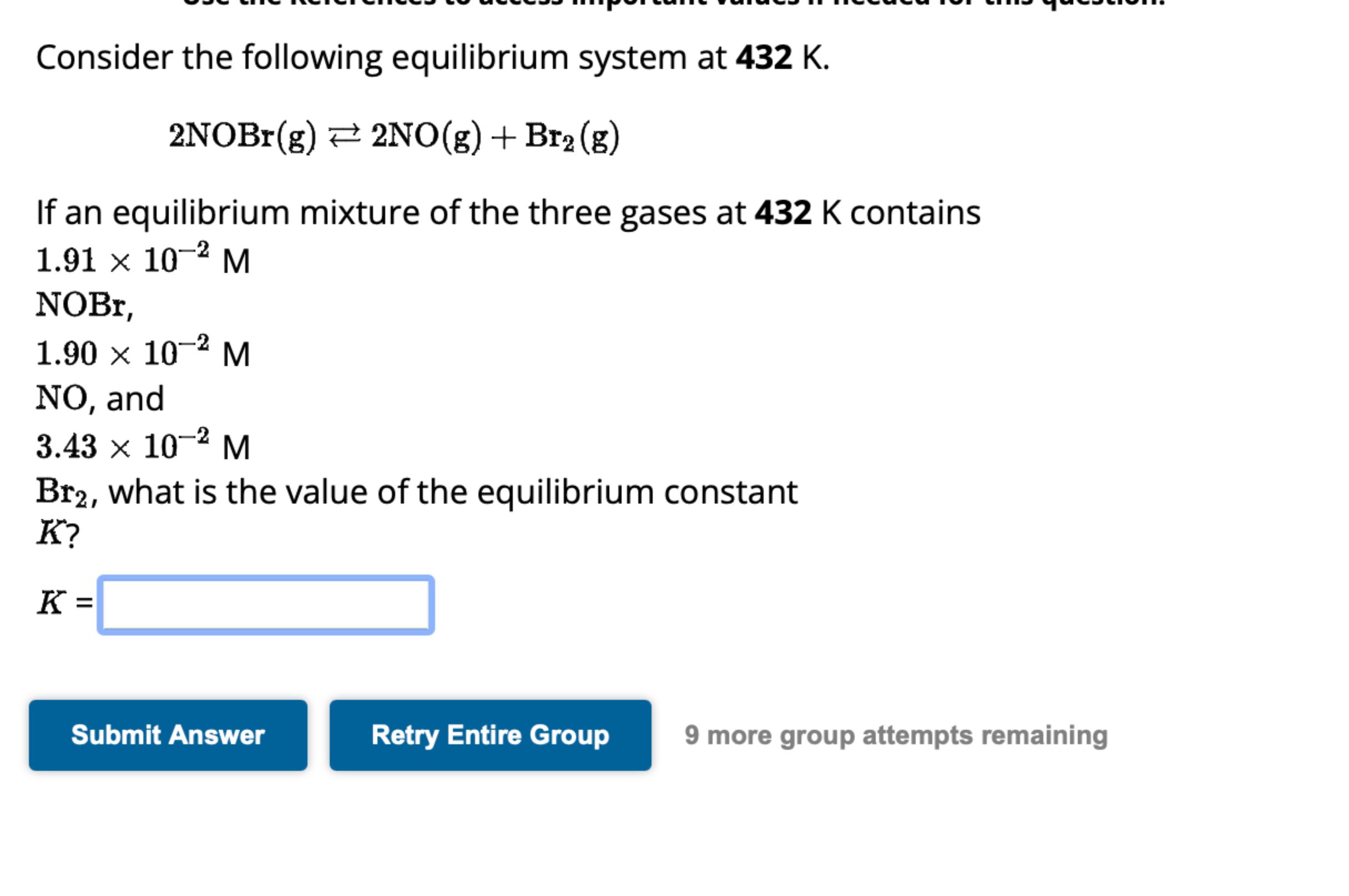 Solved Consider the following equilibrium system at | Chegg.com