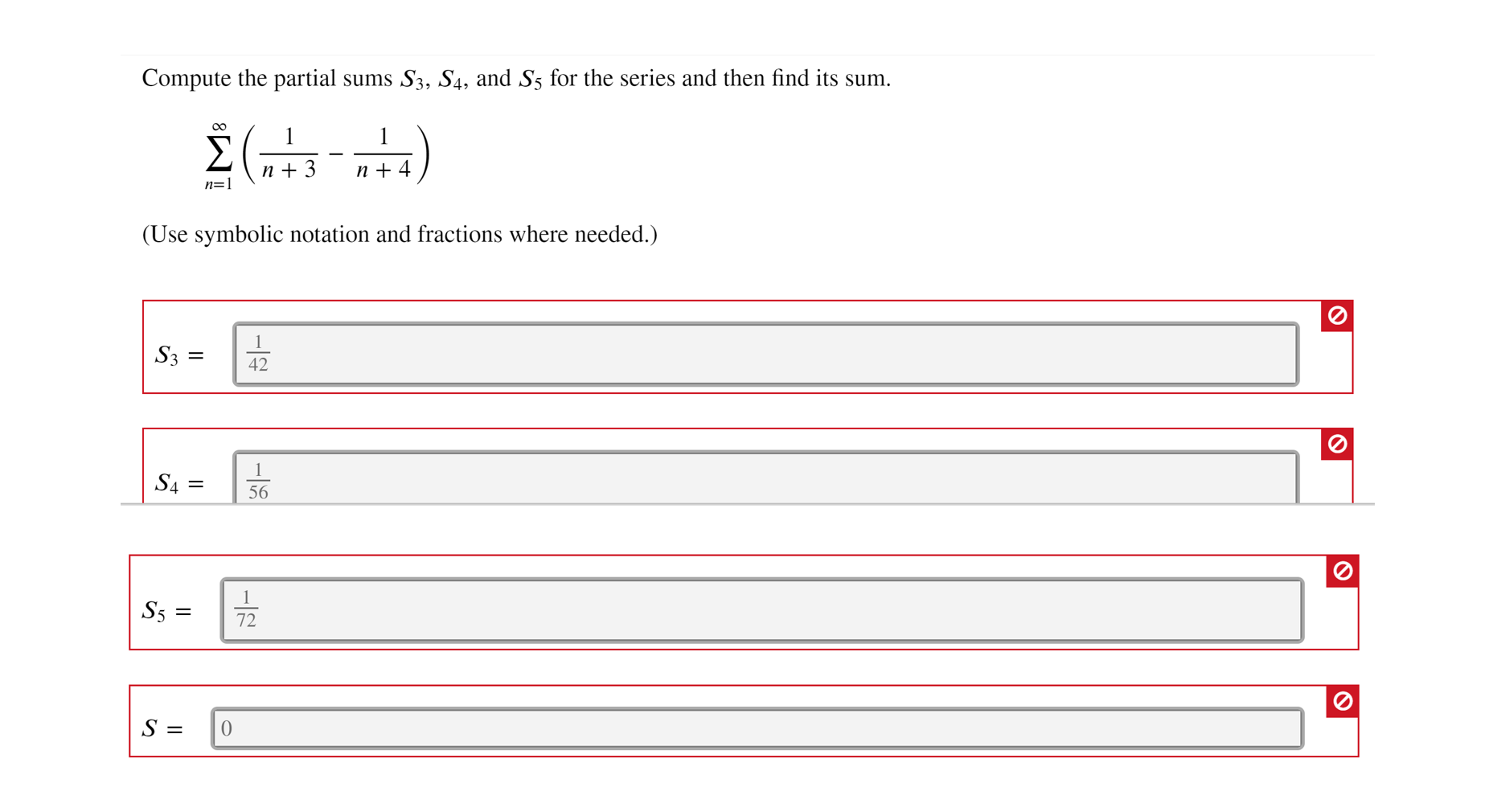 Solved Compute The Partial Sums S3 S4 And S5 For The